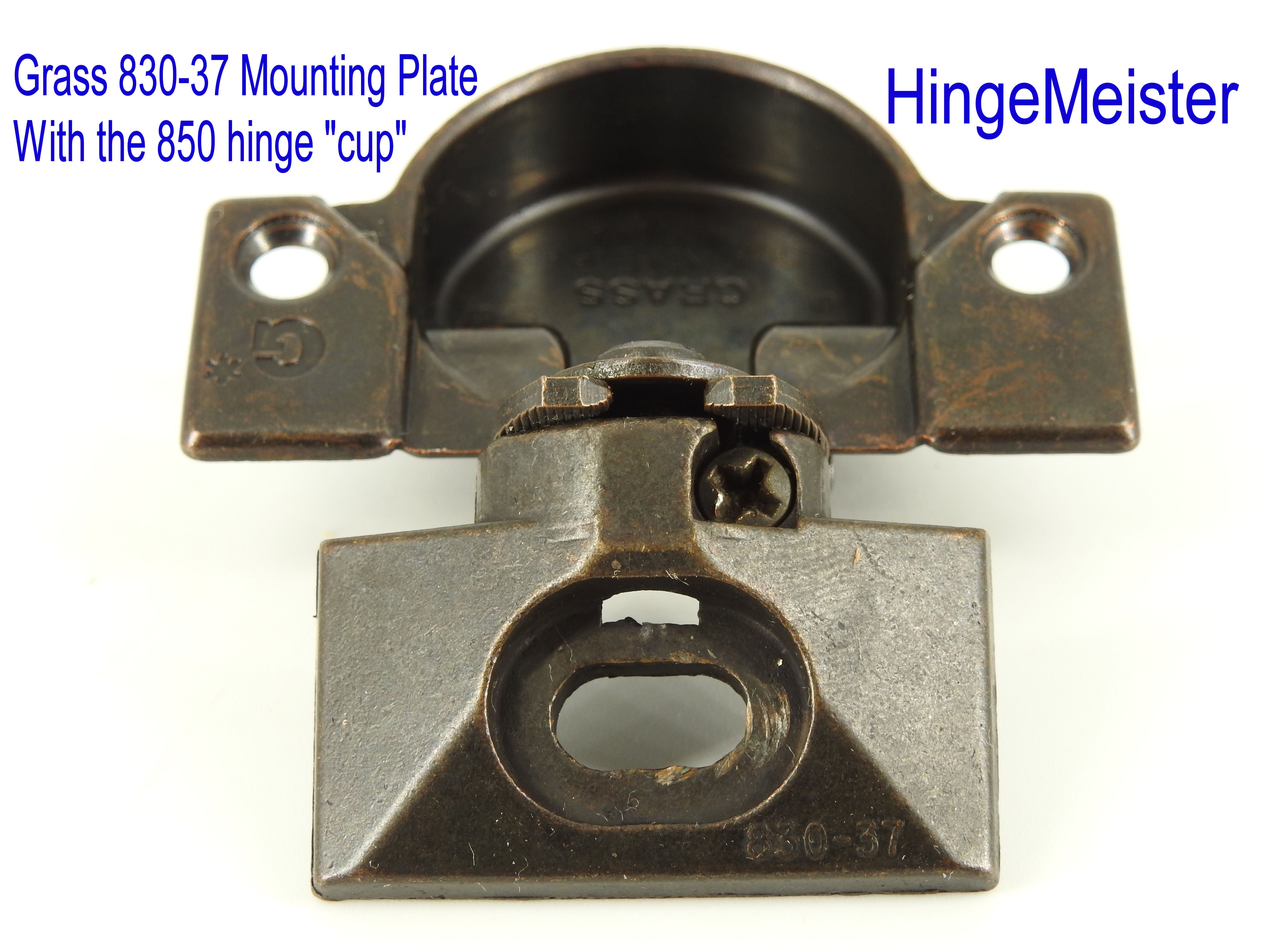 Grass 850 Hinge Cup with the 830-37 Bronze mounting plate - Complete H ...