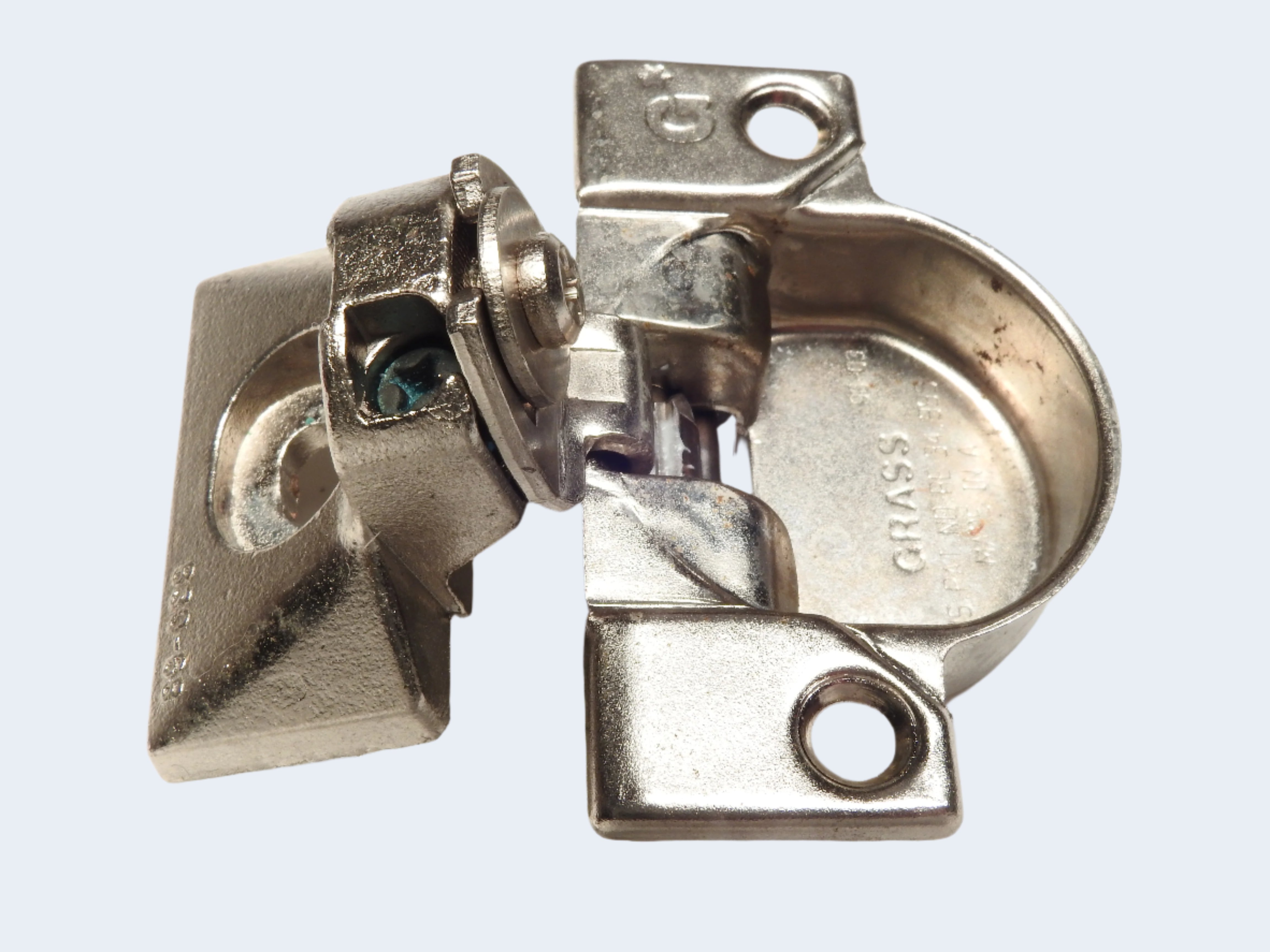 Complete Hinge - Grass 850 Nickel Hinge and 830-68 mounting plate ...