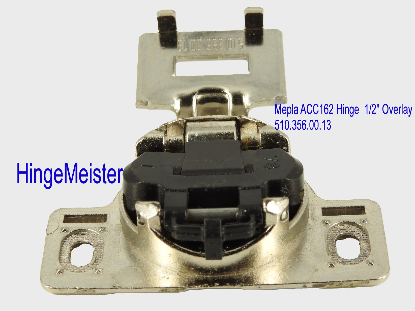 Mepla Hinge 698.256.50.00 - 1/2" Overlay - 510.356.00.13 plate - Strai ...