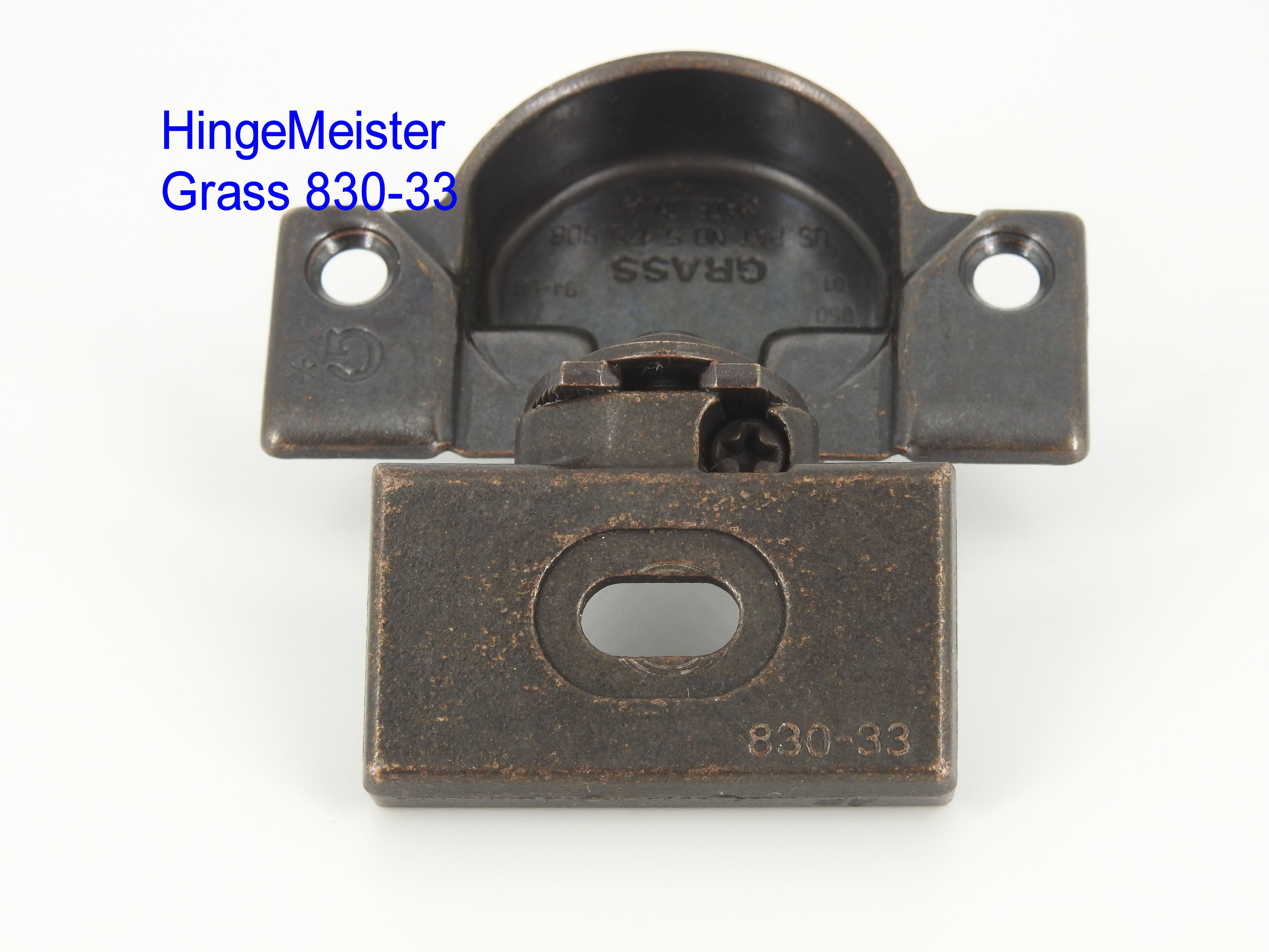 Complete Hinge - Grass 850 Nickel Hinge and 830-33 mounting plate ...